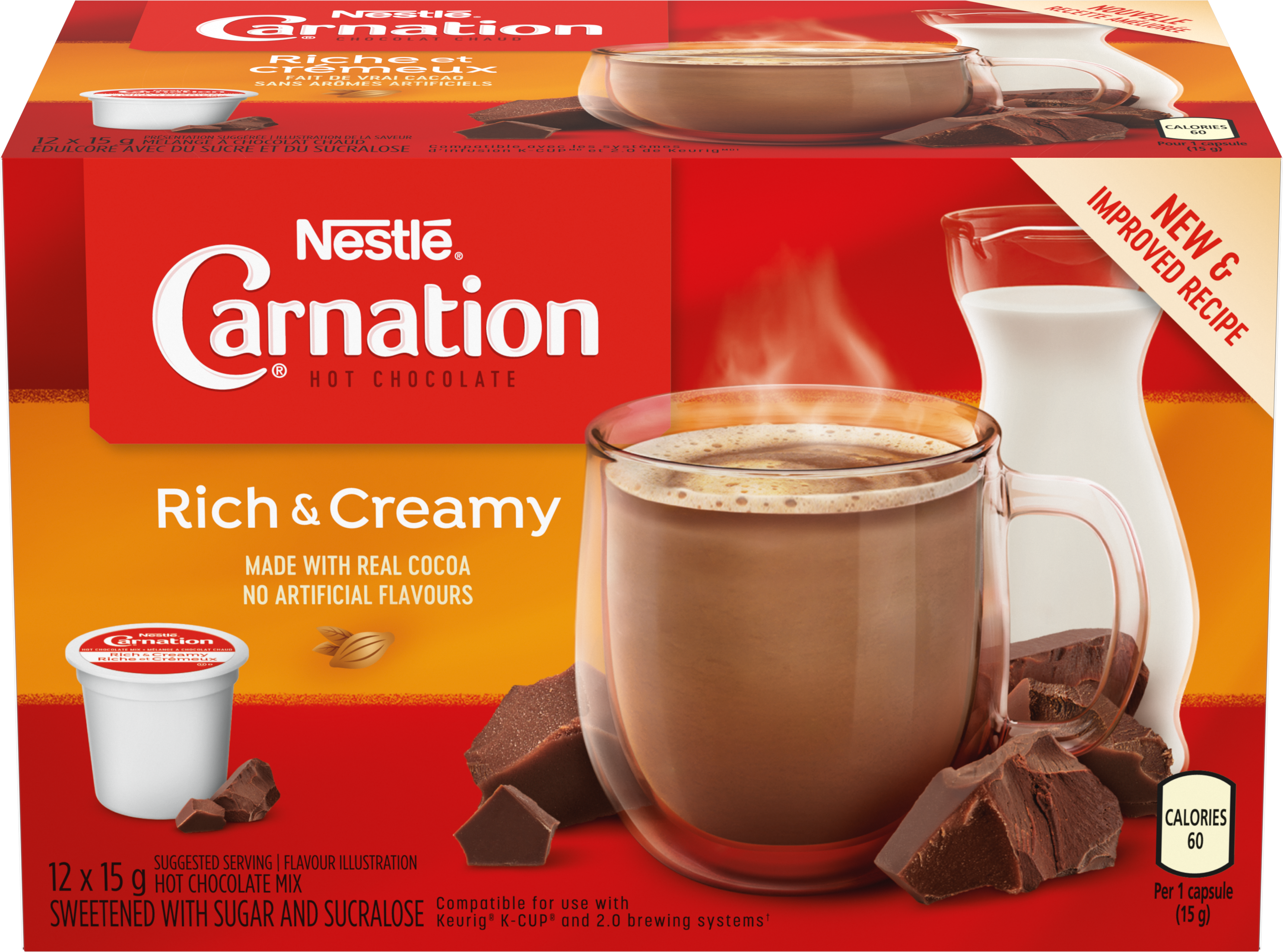 CARNATION Rich and Creamy Hot Chocolate K Cups 12 ct Nestle Canada
